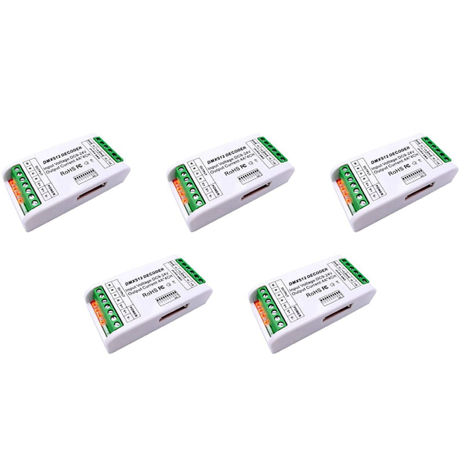 5X Mini 4 Channel RGBW Decoder 16A RGB RGBW Strip Controller 512 Dimmer ...