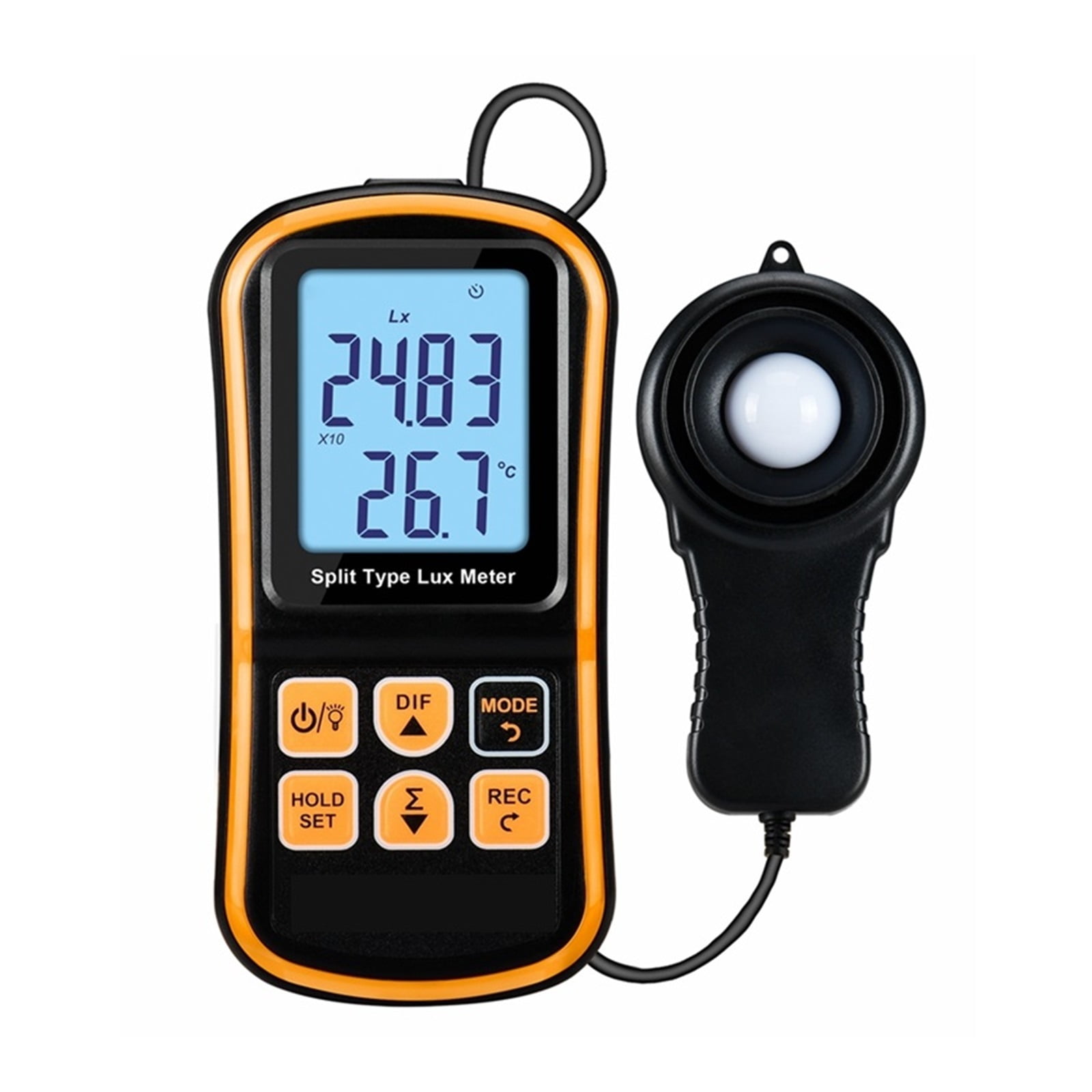 5X Mini Split Type Lux Meter Protable Digital Display Illuminometer ...