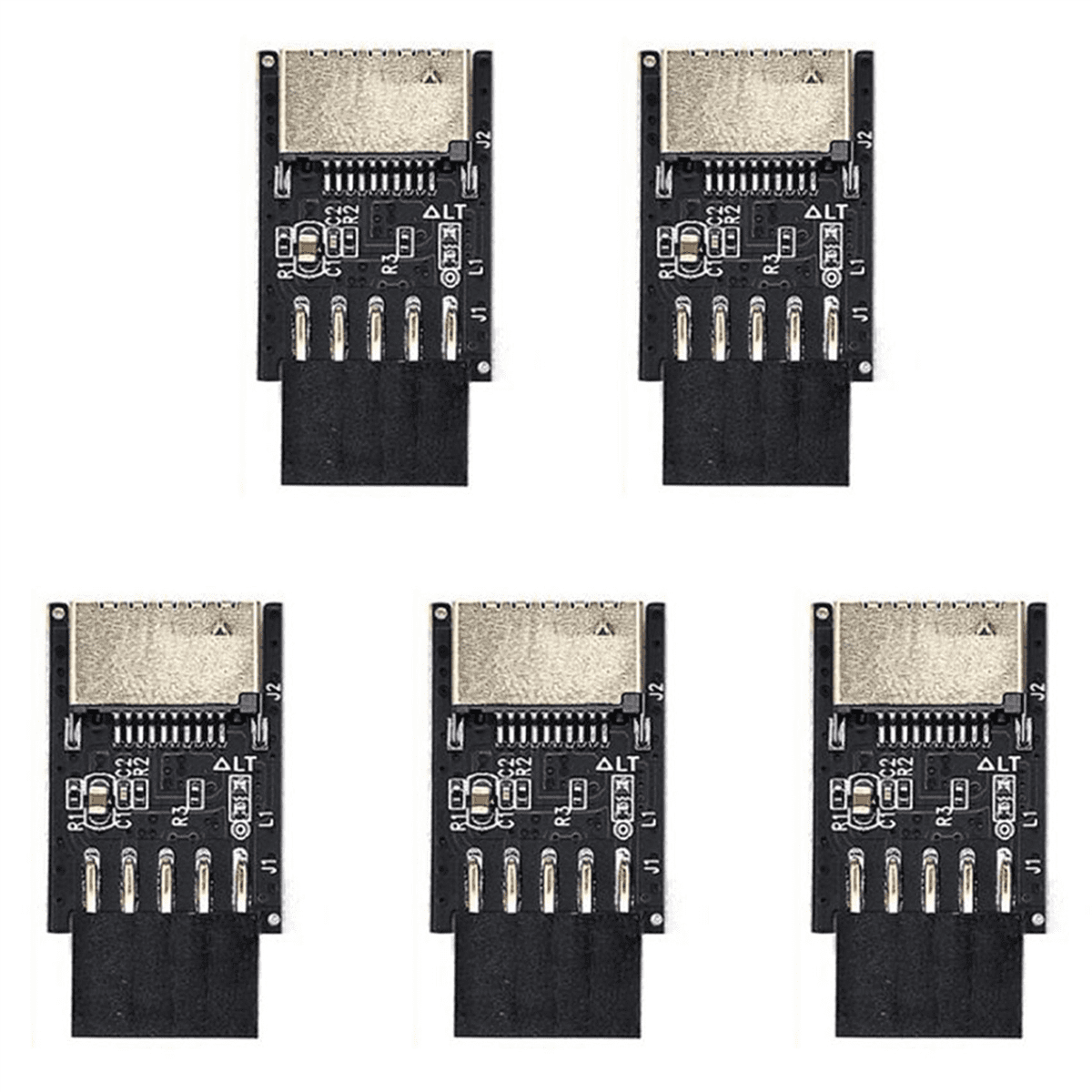 5X Motherboard USB2.0 9Pin to TYPE-C A-KEY Front Connector Converter ...