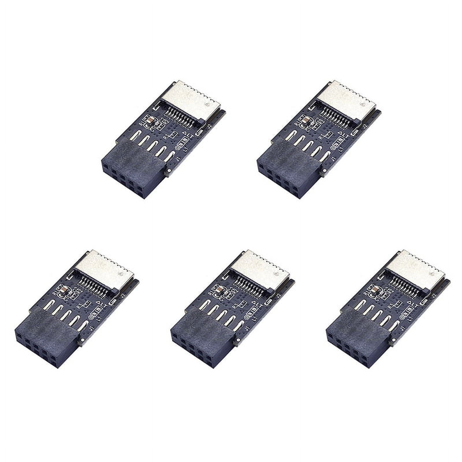 5X Motherboard USB2.0 9Pin to TYPE-C A-KEY Front Connector Converter ...