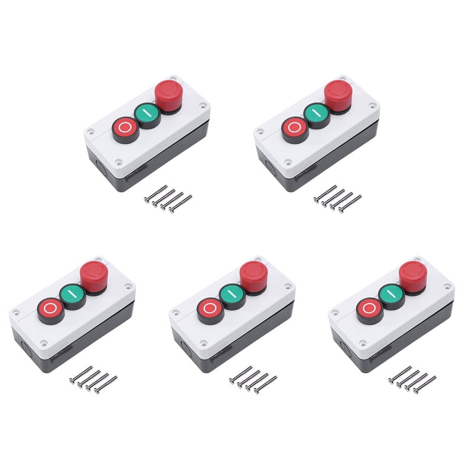 5X NC Emergency Stop NO Red Green Momentary Push Button Switch Station ...