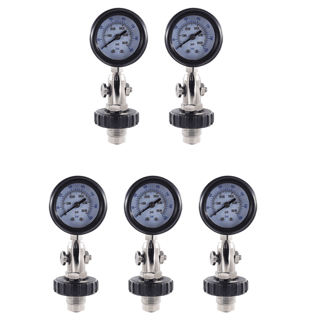 5X New DIN Air Tank Pressure Checker for Scuba Diving with 350Bar Gauge ...