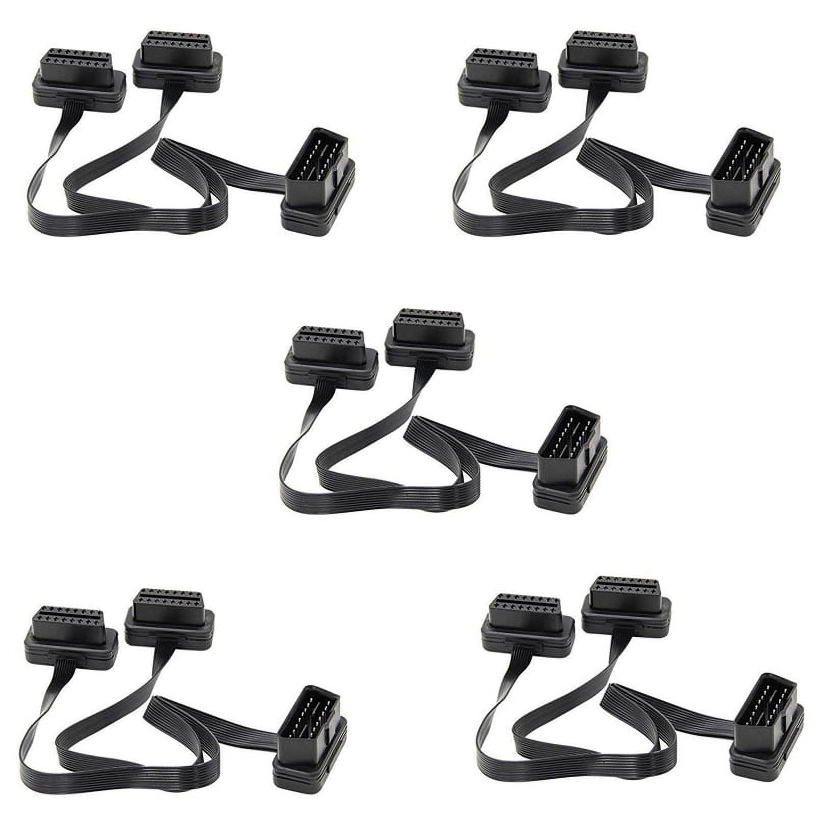 5X OBDII Extension Connector Y Splitter OBD OBD2 16PIN Male to Female ...
