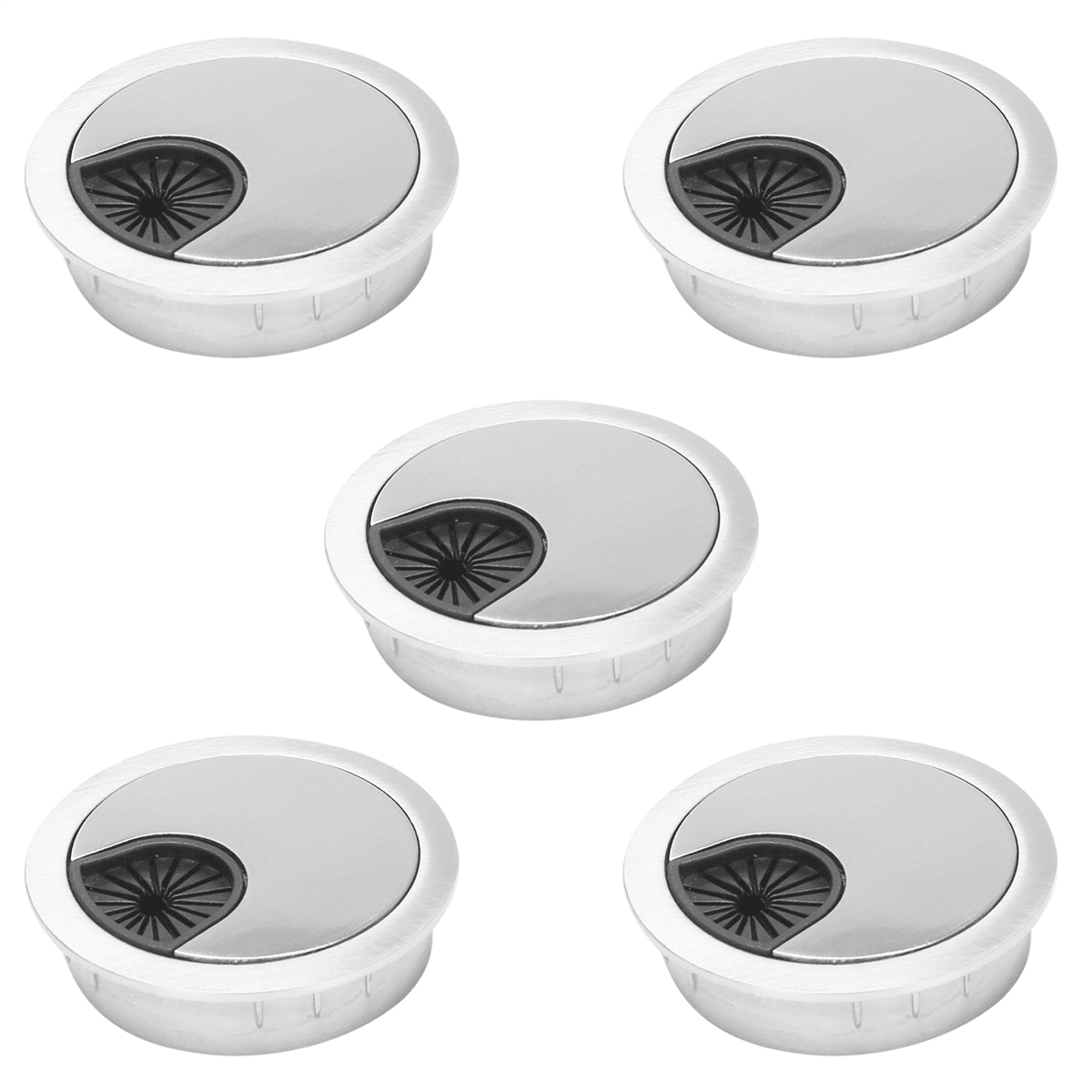 5X PC Computer Stainless Steel 50 mm Diameter Desk Grommet Cable Hole ...