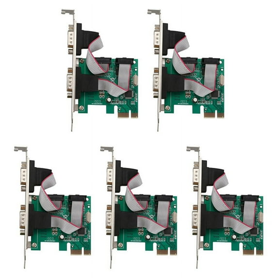 5X PCI-E PCI Express Dual Serial DB9 RS232 2 Ports Controller Adapter ...