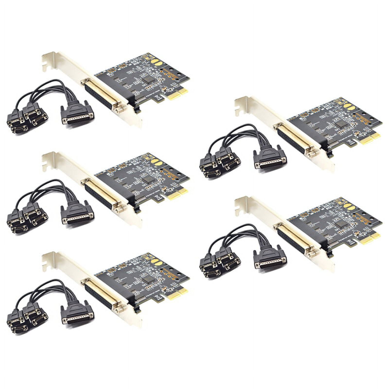5X PCI-E Serial Port Card Pcie to 4 Serial Port RS232 9-Pin Industrial ...