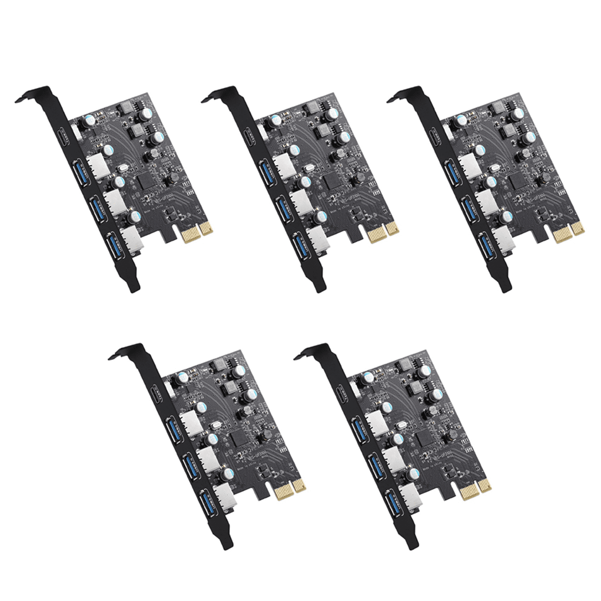 5X PCI-E to USB3.0+Type C Expansion Card (PCIe Card)3 Ports with ...