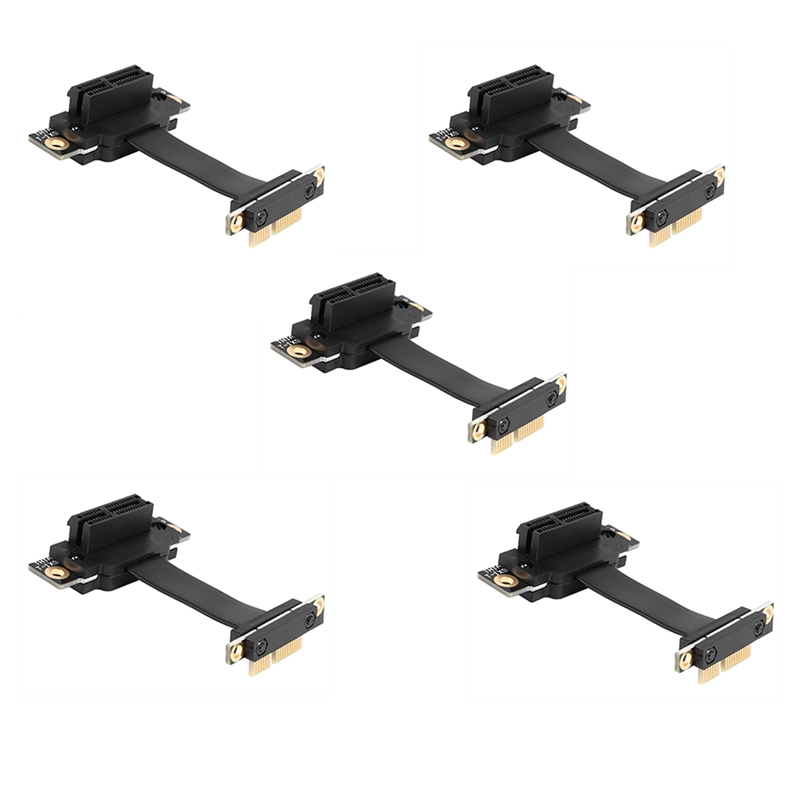 5X PCIE X1 Riser Cable 90 Degree Right Angle PCIe 3.0 X1 to X1 ...