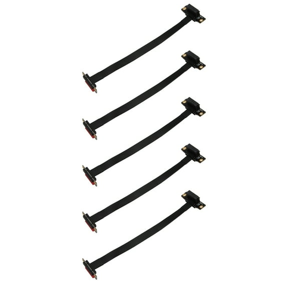 5X PCIE X1 Riser Cable Dual 90 Degree Right Angle PCIe 3.0 X1 to X1 ...