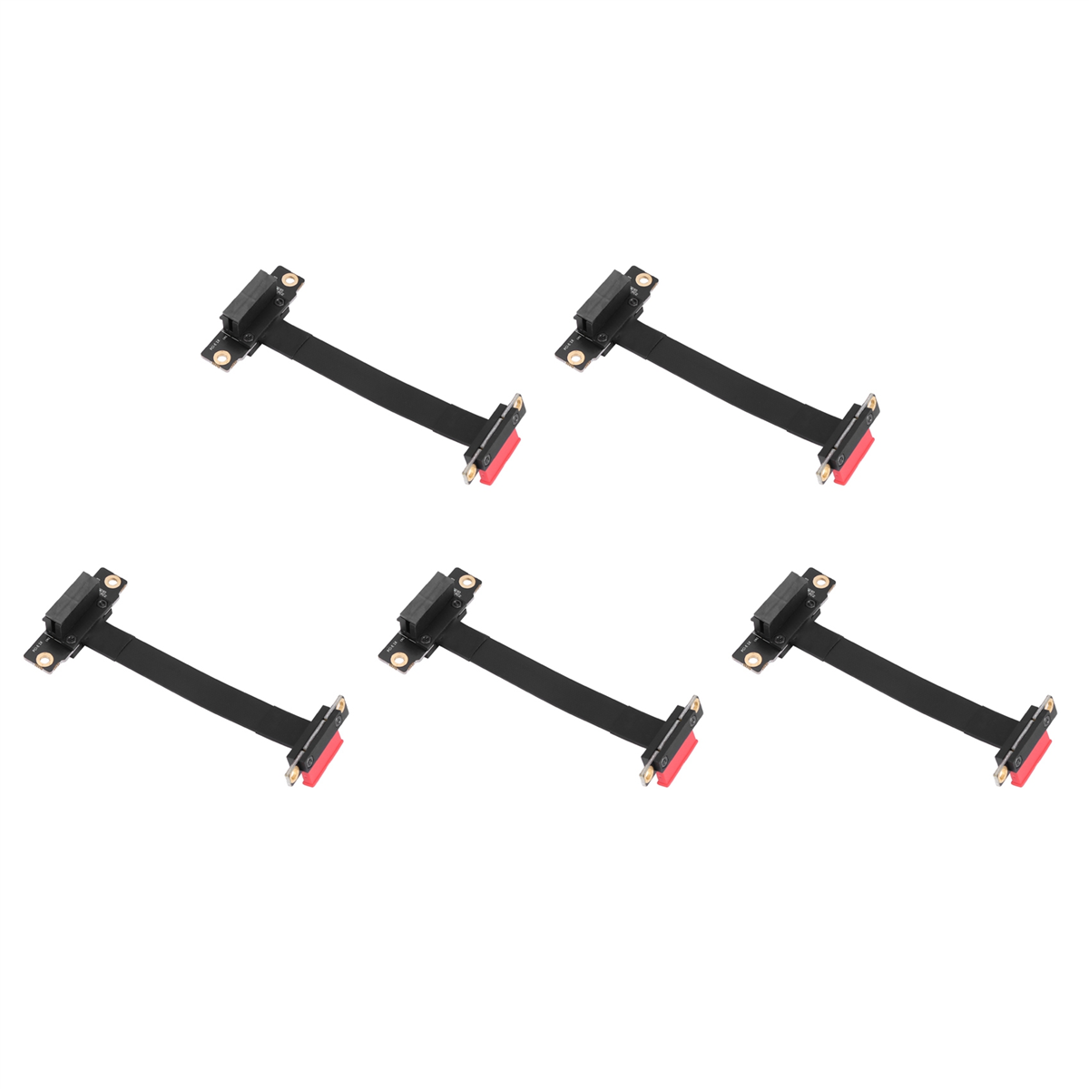 5X PCIE X1 Riser Cable Dual 90 Degree Right Angle PCIe 3.0 X1 to X1 ...