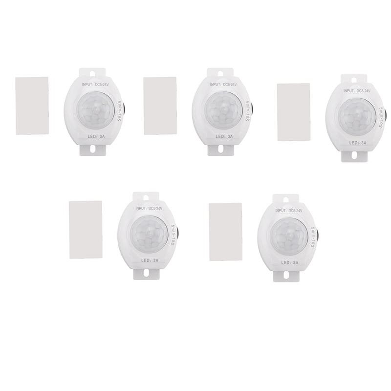 5X PIR Infrared Motion Sensor Detector DC5-24V Auto on Switch LED Light ...