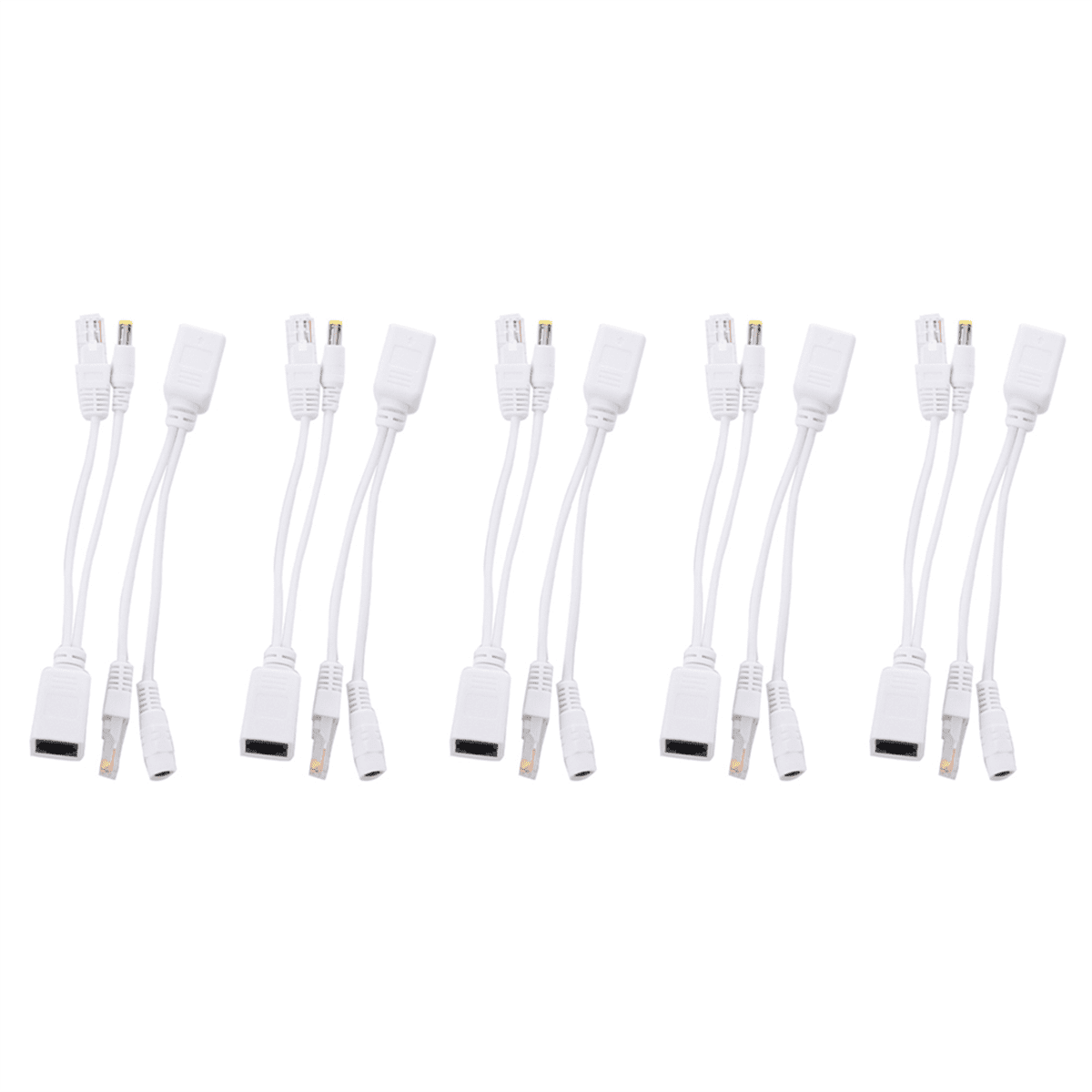 5X Passive Power over Ethernet PoE Adapter Injector + Splitter Kit 5V ...