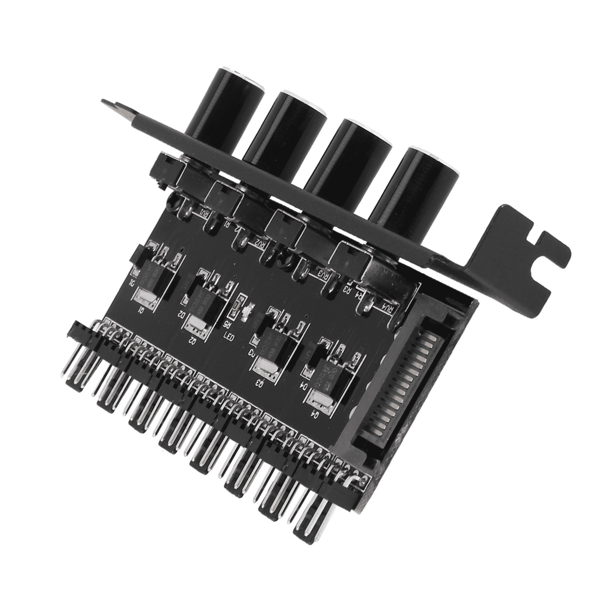 5X Pc 8 Channels Fan Hub 4 Knob Cooling Fan Speed Controller for Cpu Case HDD VGA Pwm Fan Pci ...