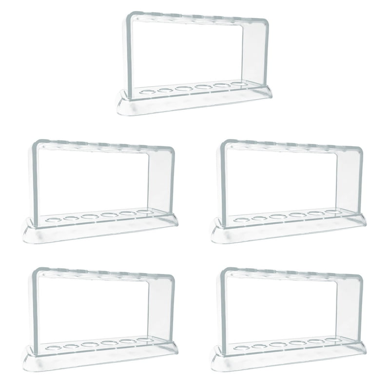 5X Plastic Clear Test Tube Rack 6 Holes Stand Lab Test Tube Stand Shelf ...