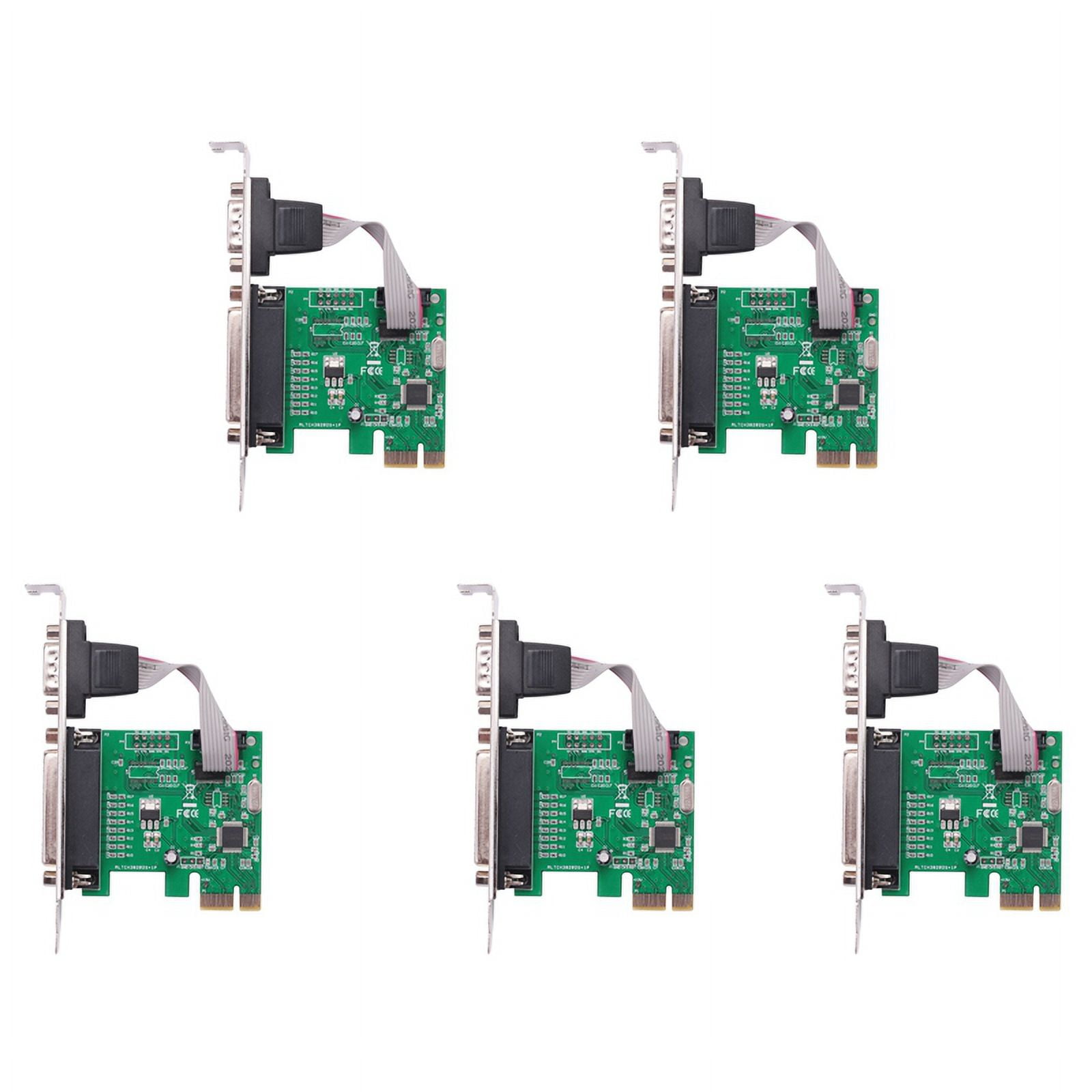 5X RS232 -232 Serial Port COM & DB25 Printer Parallel Port to PCI-E PCI Express Card Adapter ...