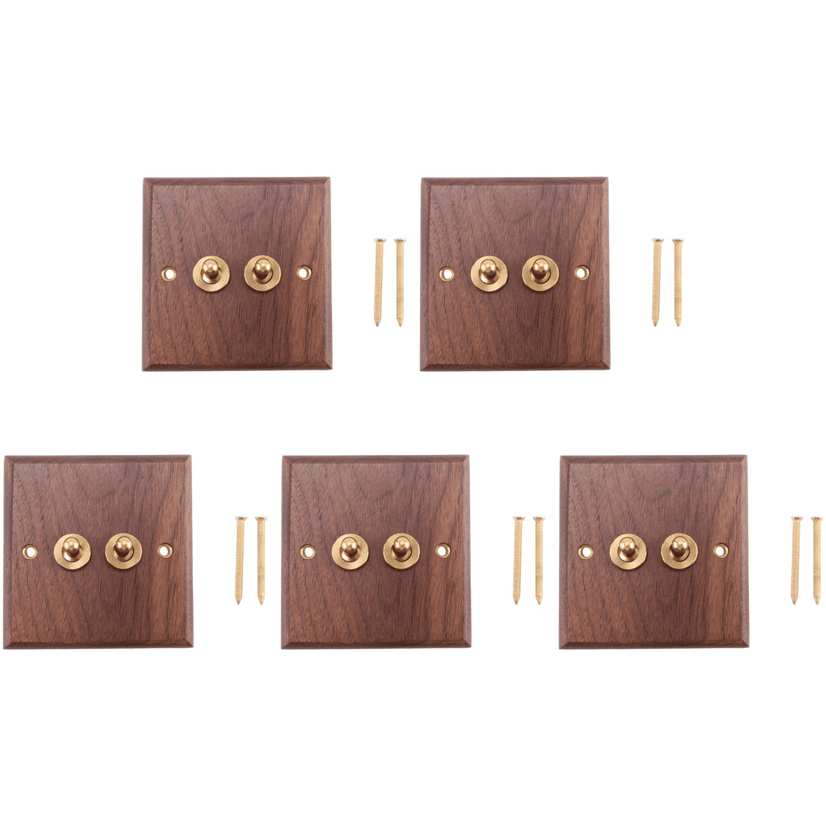 5X Retro American Industrial Style Light Switch Socket, Solid Wood ...