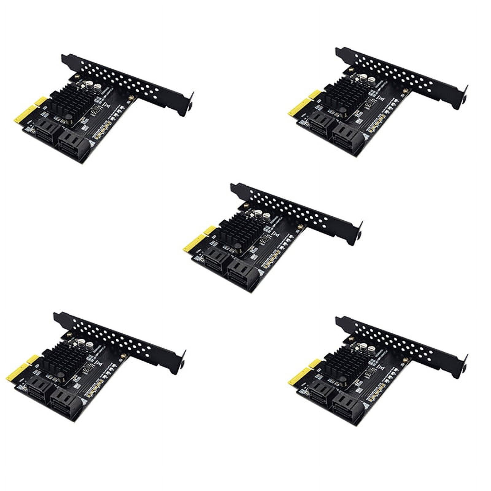 5X SATA PCI-E4 Ports Expansion Card Sata Controller Card PCI to SATA 3. ...