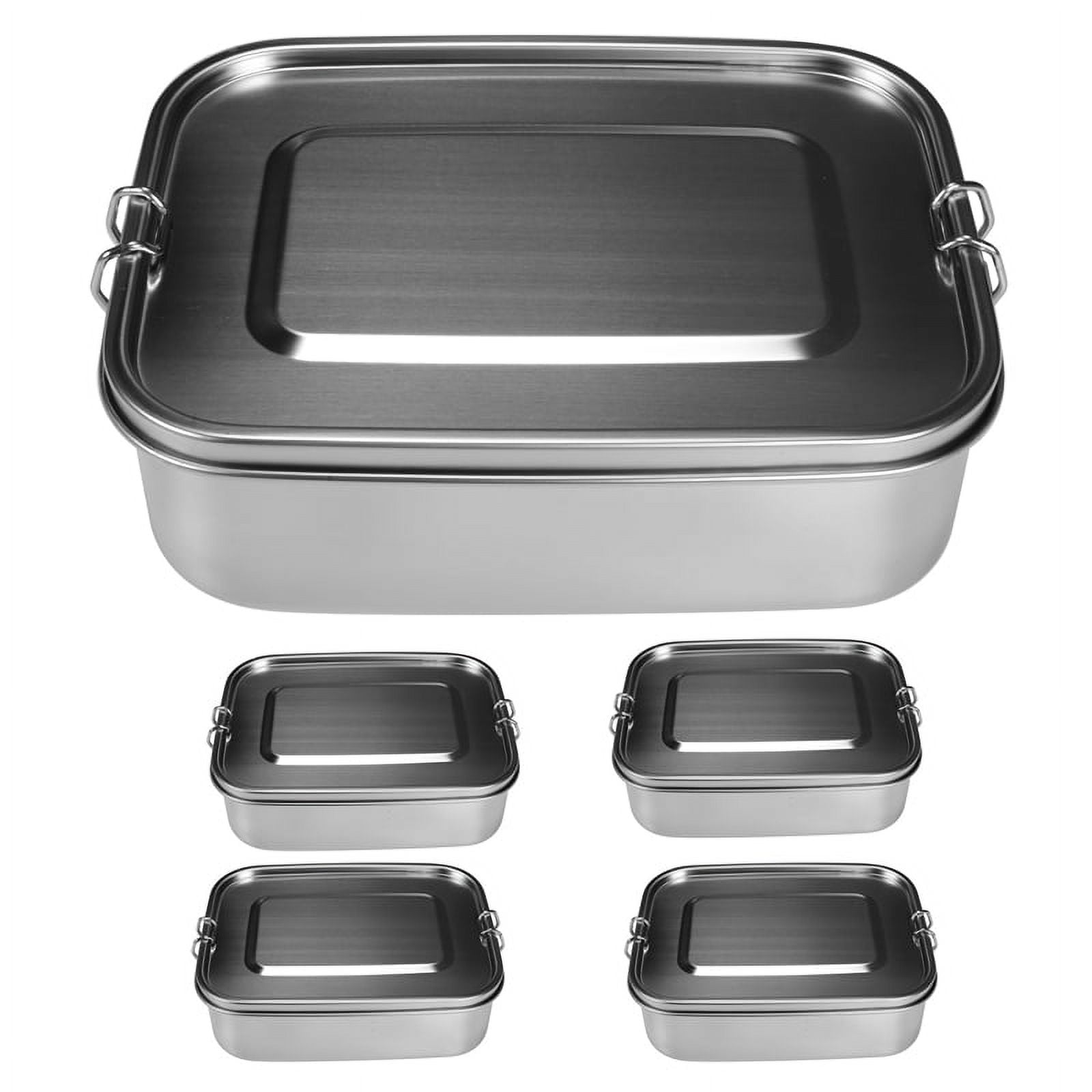 5X Stainless Steel Bento Box Lunch Container,3-Compartment Bento Lunch ...