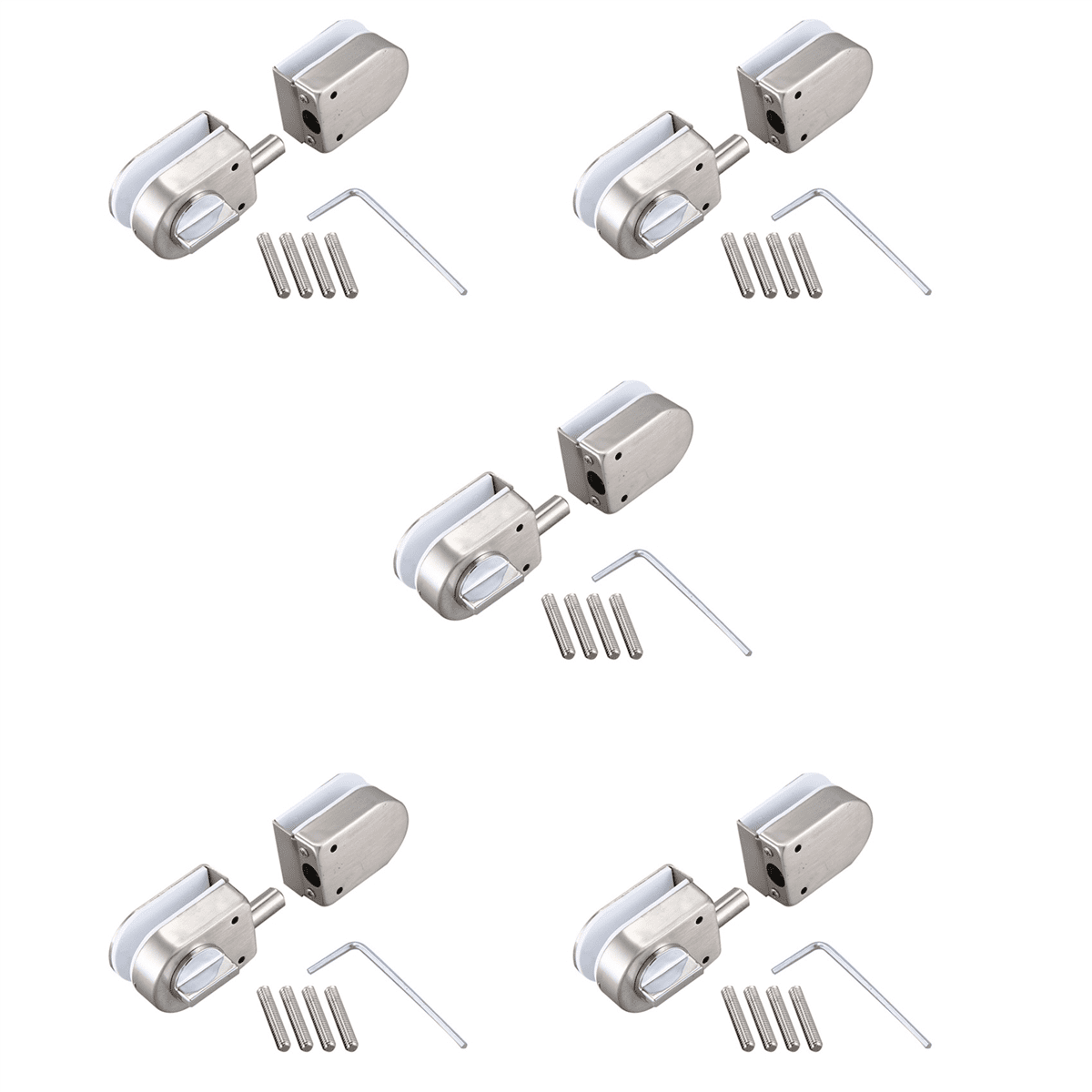 5X Stainless Steel,Glass Door Latches Lock/Bolt,138A ,Without Drilling ...