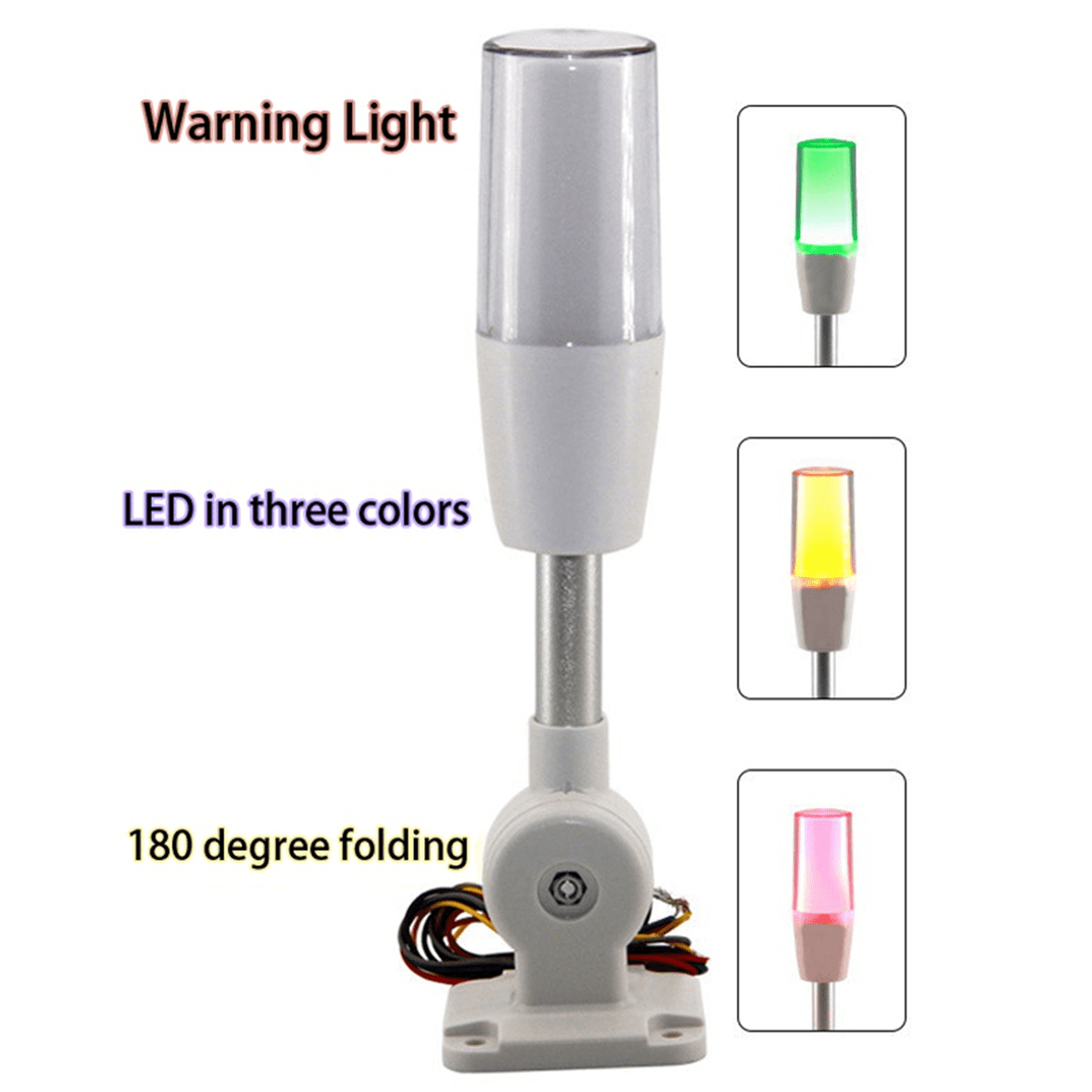 5X Tricolor Folding 24V LED Warning Lamp Alarm LED Signal Tower Caution ...