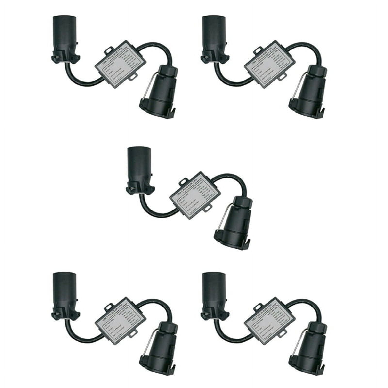 5X USA to EU Trailer Light Converter US 7-Way Blade Socket to EU 7-Pin ...