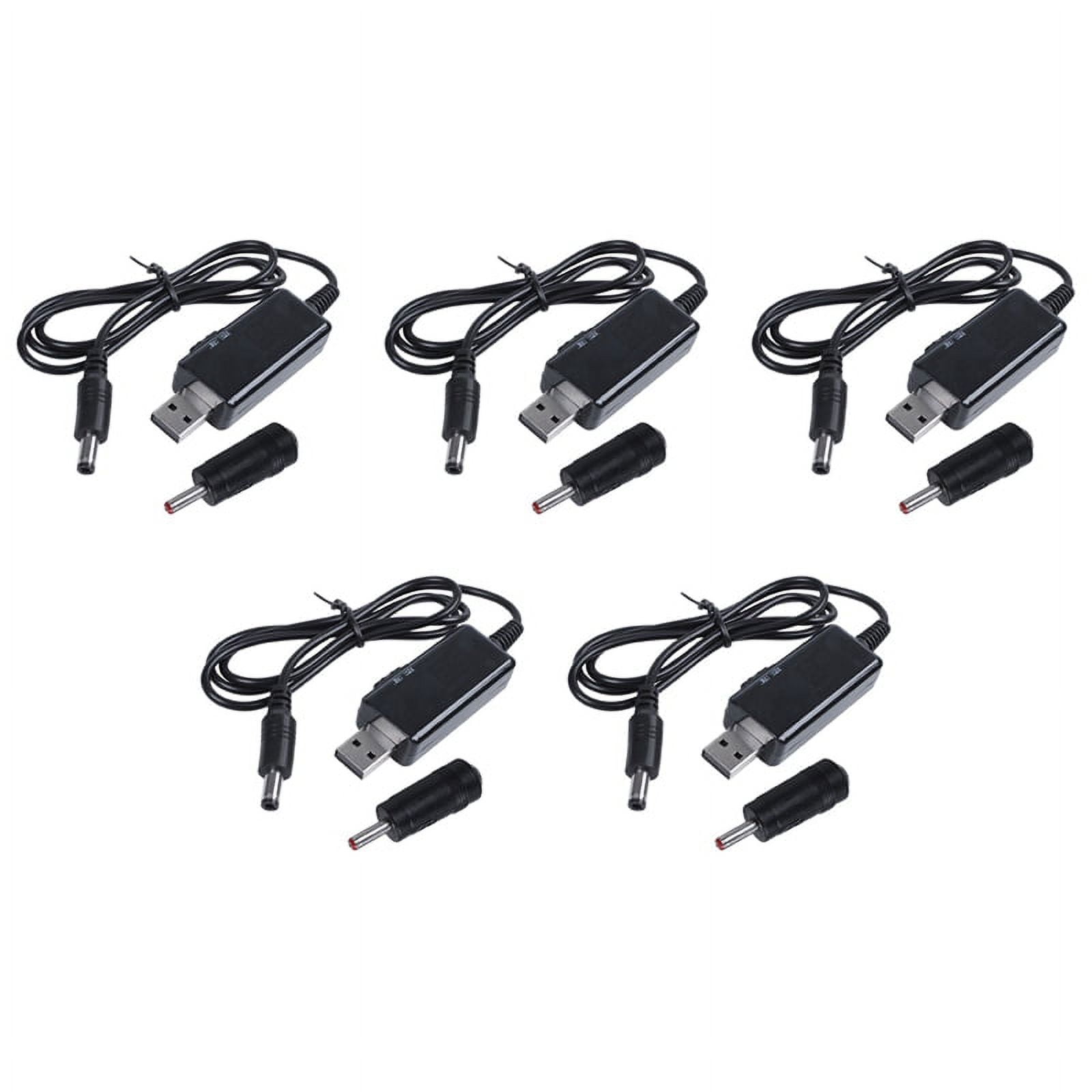 5X USB Boost Cable 5V Step Up to 9V 12V Adjustable Voltage Converter 1A Step-Up Volt Transformer ...