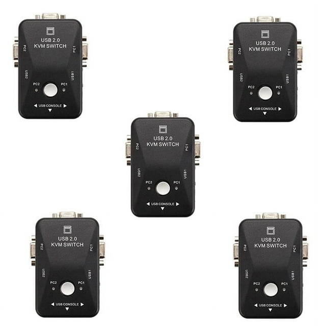 5X USB Kvm Switch Switcher 2 Port Vga Svga Switch Box USB 2.0 Mouse ...