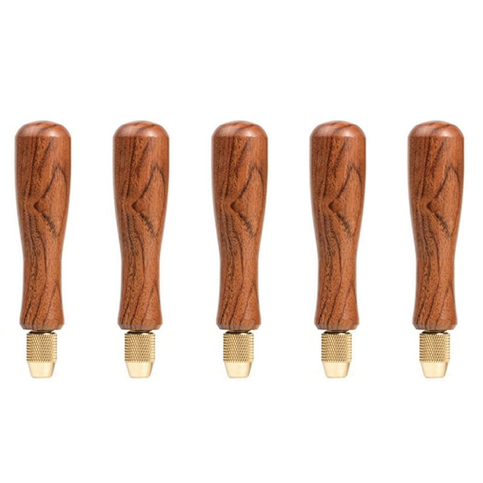 5X Wood File Handle Wooden Handles with Brass Collet Chuck for Small ...