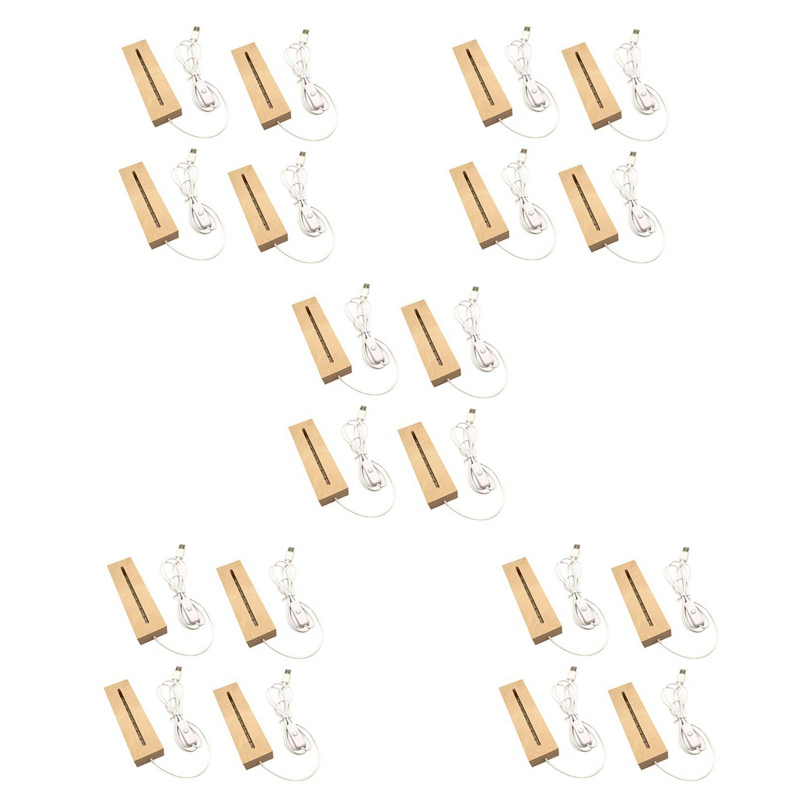 5X Wooden Rectangle Light Base,Wood LED Display Base Pedestal Light ...