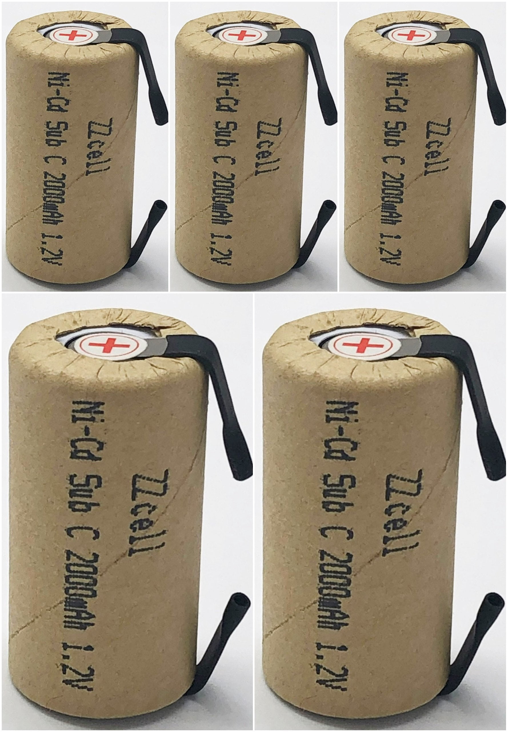 5X ZZcell Sub C Batteries with Tabs Rechargeable for Power Tools 10C ...