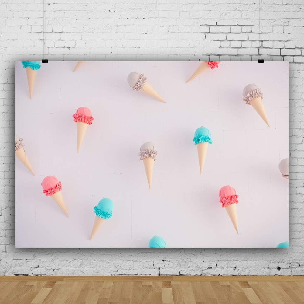 5X3Ft Colorful Ice Cream Backdrop Dessert Backdrop Candyland Birthday ...
