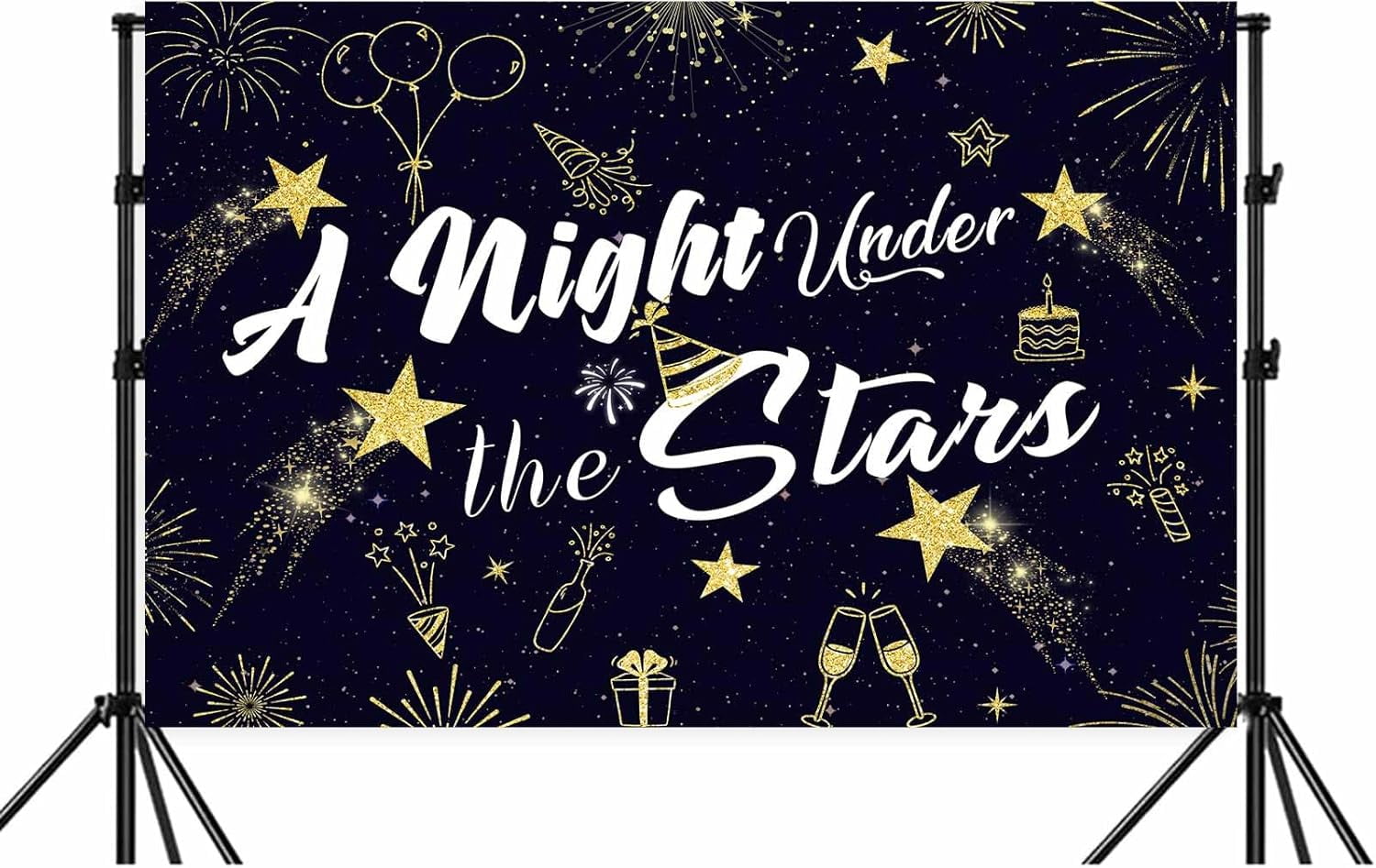 5X3ft Starry Night Sky Backdrop Banner Galaxy Night Sky Shining Twinkle ...