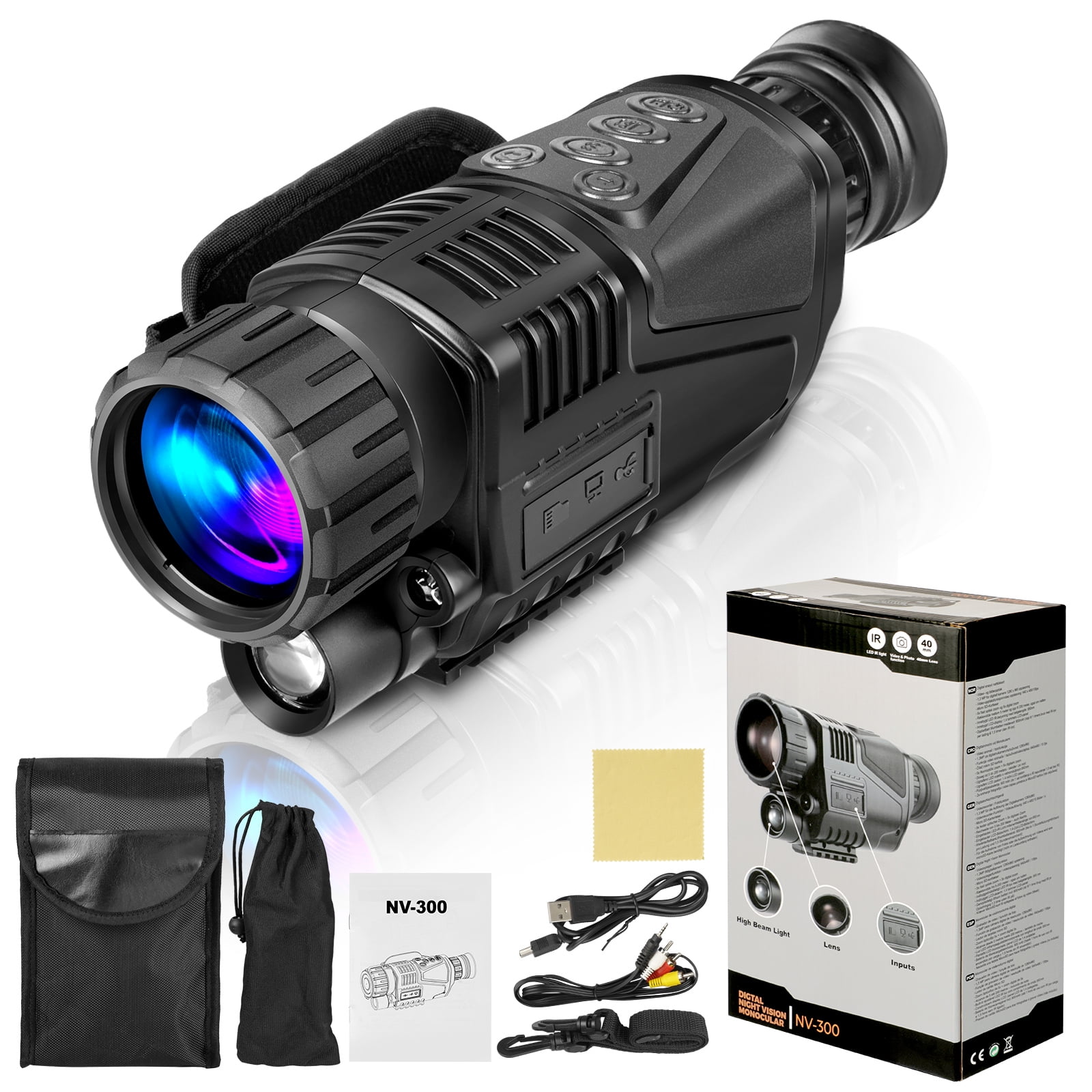 5X40 Infrared Night Vision Monocular, 1.5'' TFT LCD Photo and Video ...