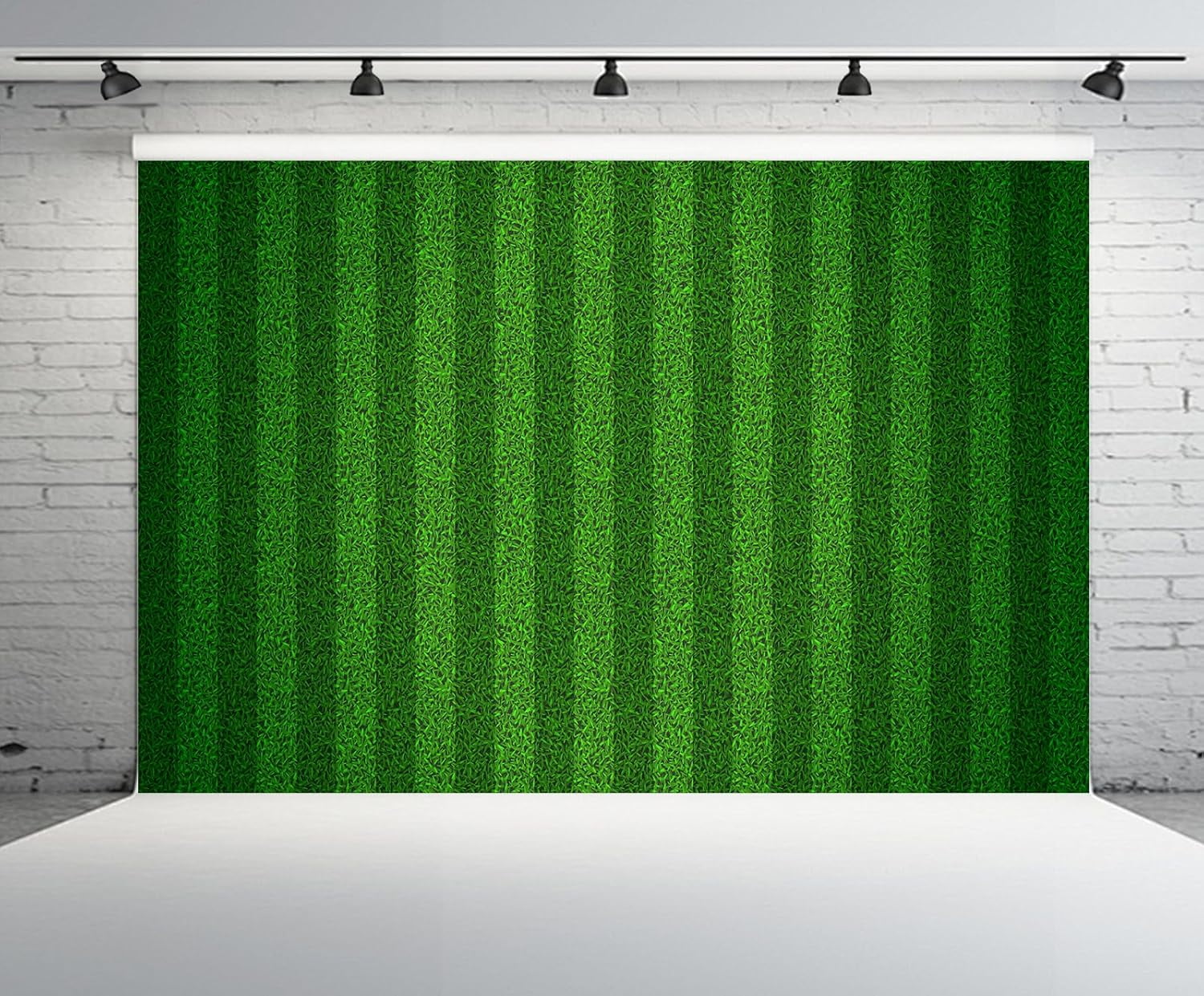 5X4Ft Football Field Backdrop Soccer Game Green Meadow Soccer Field ...