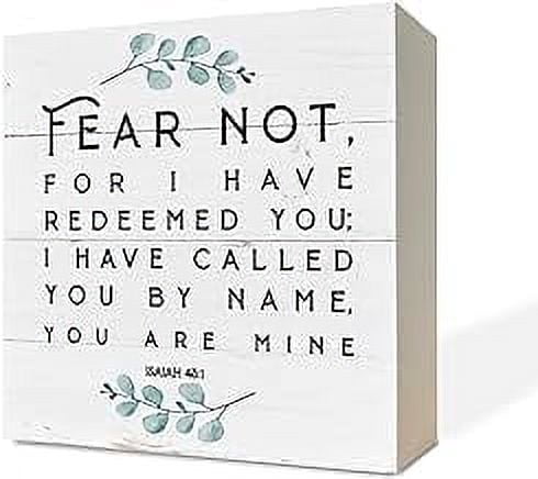 5X5 Inch Christian Wood Signs,Bible Verse Isaiah 431 - Fear Not For I ...