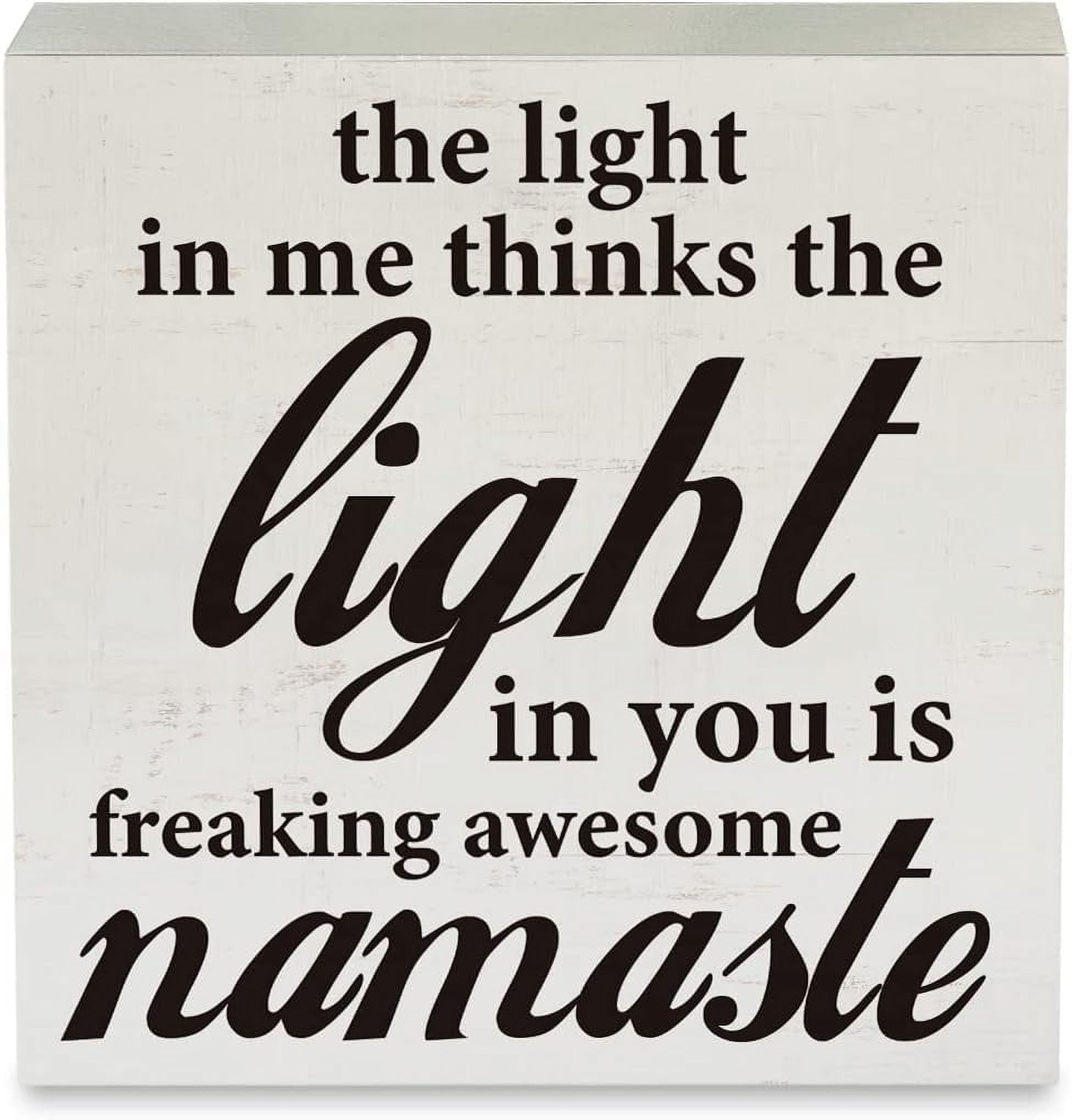 5X5 Inch Country Namaste Quote Wood Box Sign Rustic The Light In Me ...
