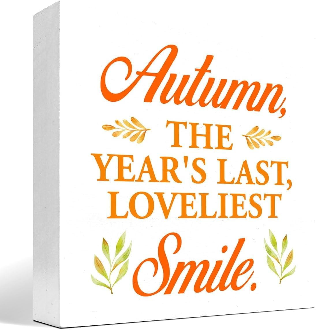 5X5 Inch Fall Table Decor,Autumn The Year'S Last Fall Wood Plaque Signs ...
