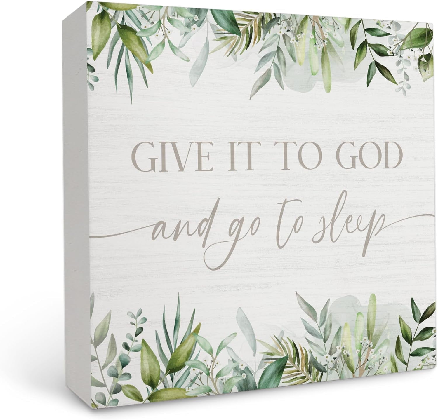5X5 Inch Give It To God And Go To Sleep Sign,Bedroom Decor,Rustic Wood ...