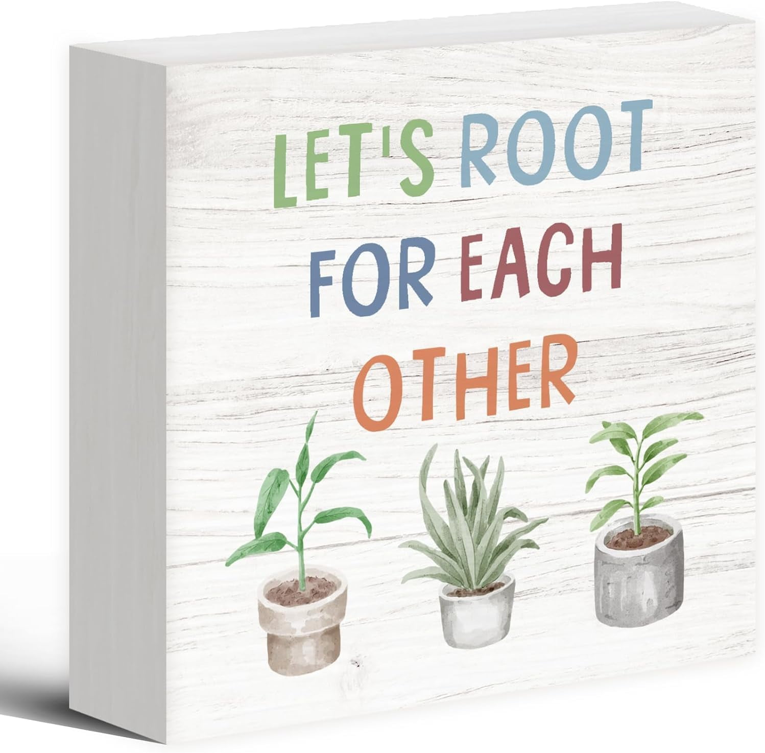 5X5 Inch Let'S Root For Each Other Inspirational Wood Block Plaque Sign ...