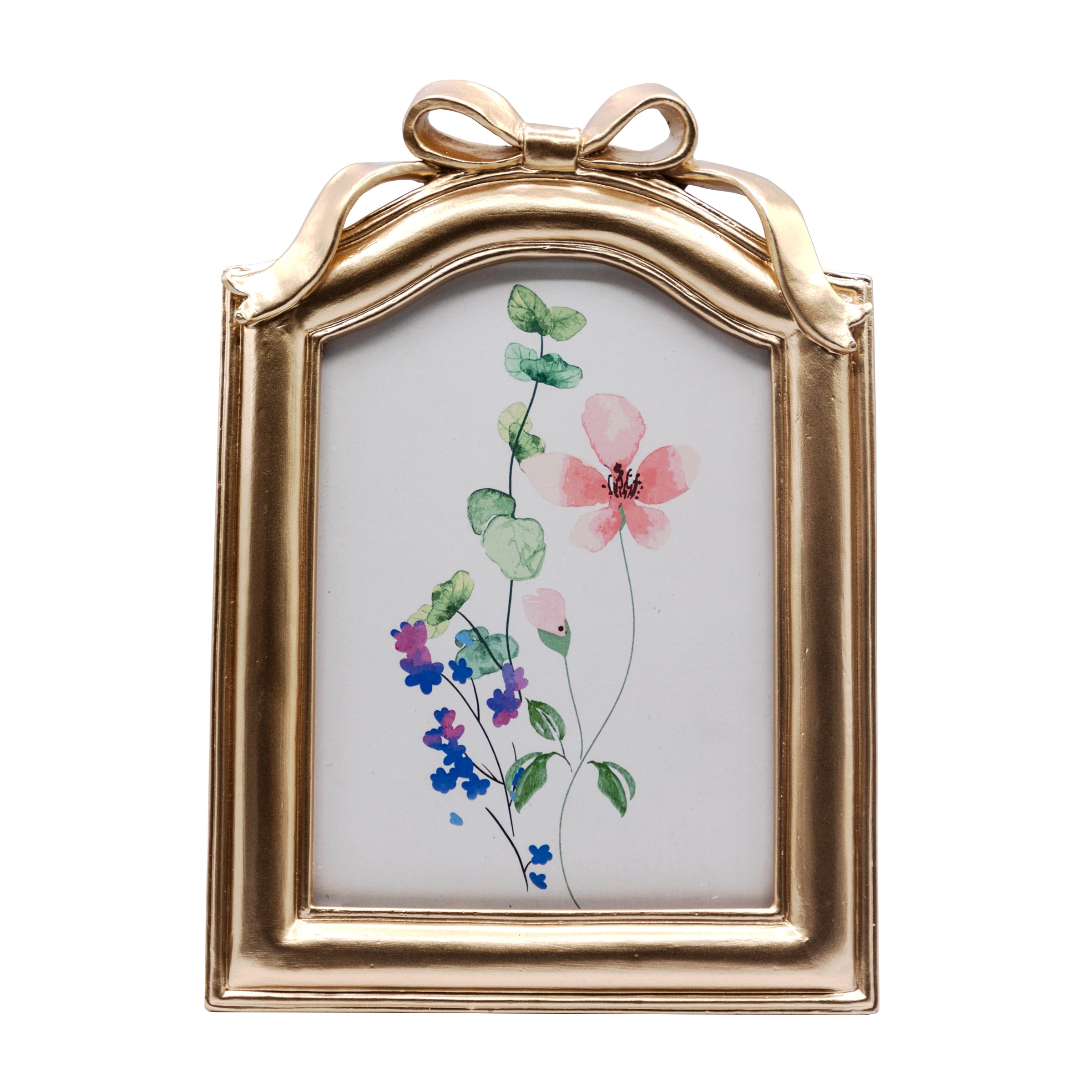 OneDesign Home 5X7 Gold Bow Detail Resin Tabletop Picture Frame ...