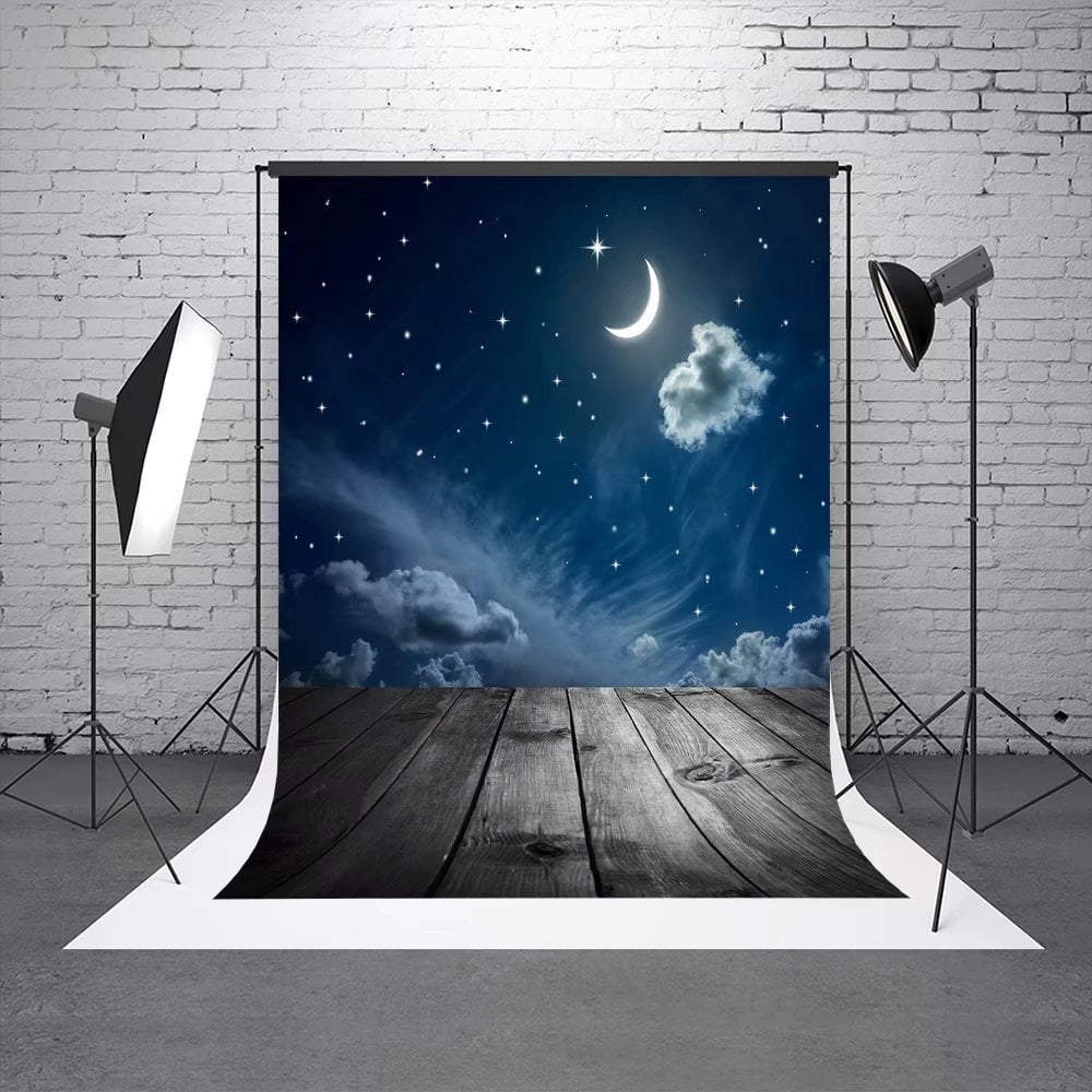 5X7ft Night Sky Stars And Moon Backdrops Newborns Photography Studio ...