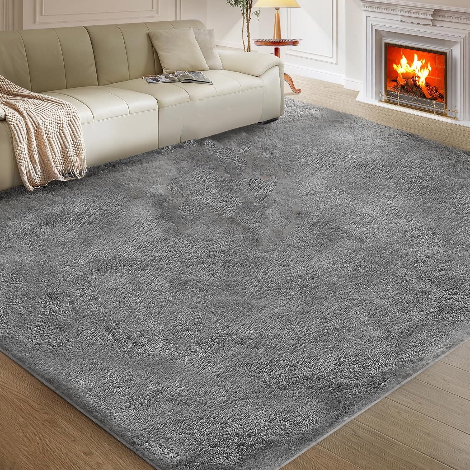 5X8 Ultra Soft Rug for Living Room, 5X8 Fluffy Shag Area Rug for ...