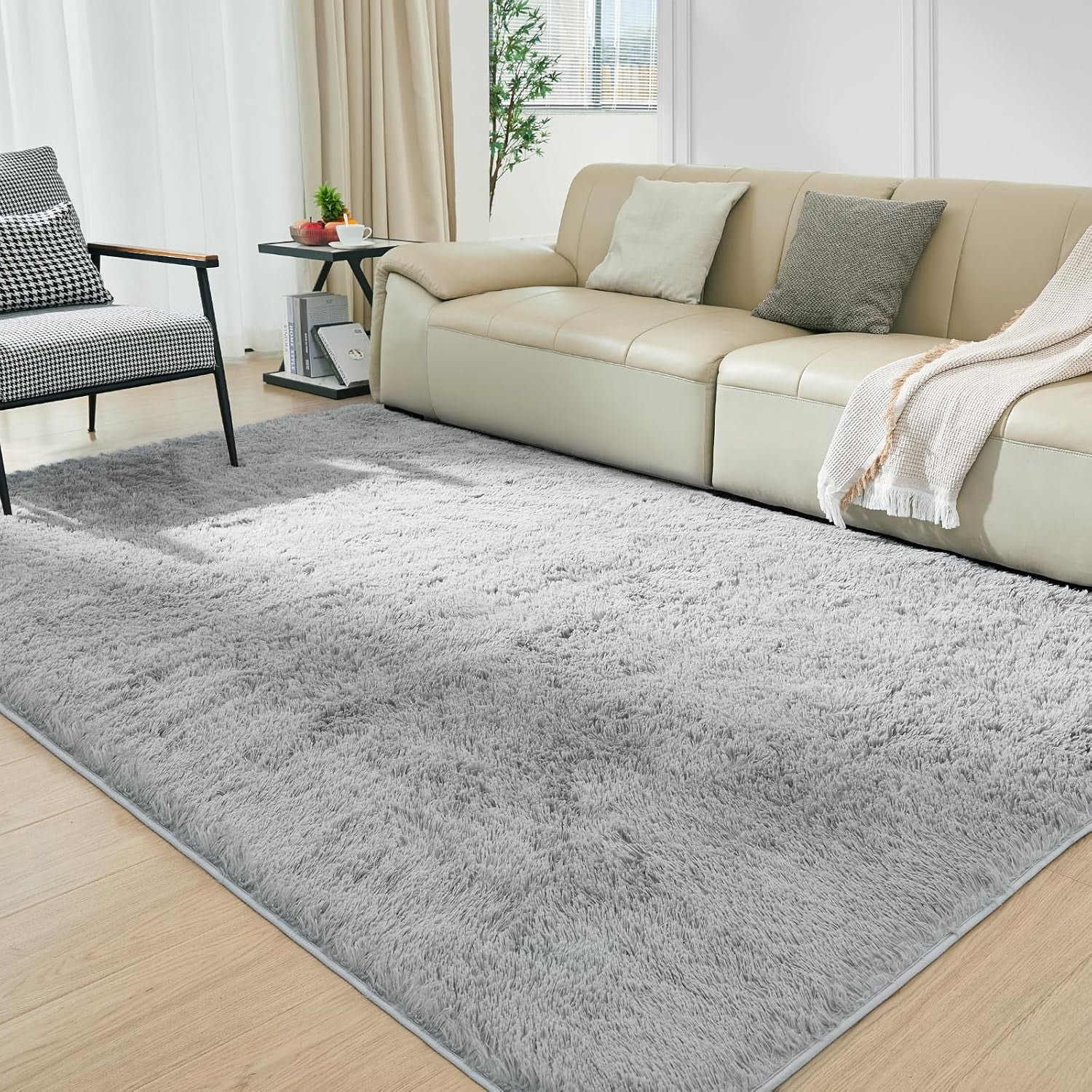 5X8 Ultra Soft Rug for Living Room, 5X8 Fluffy Shag Area Rug for ...