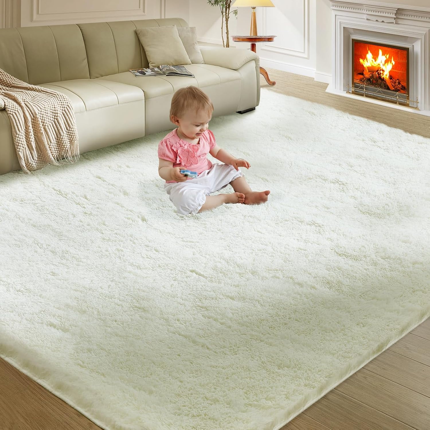 5X8 Ultra Soft Rug for Living Room, 5X8 Fluffy Shag Area Rug for ...