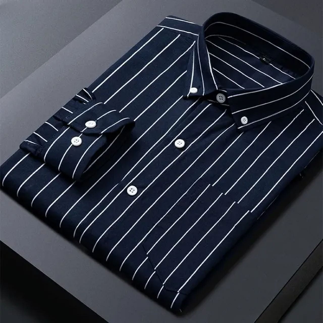 5XL Plus Size Plaid Dress Shirt Men Long Sleeve Button Down Shirts Male ...