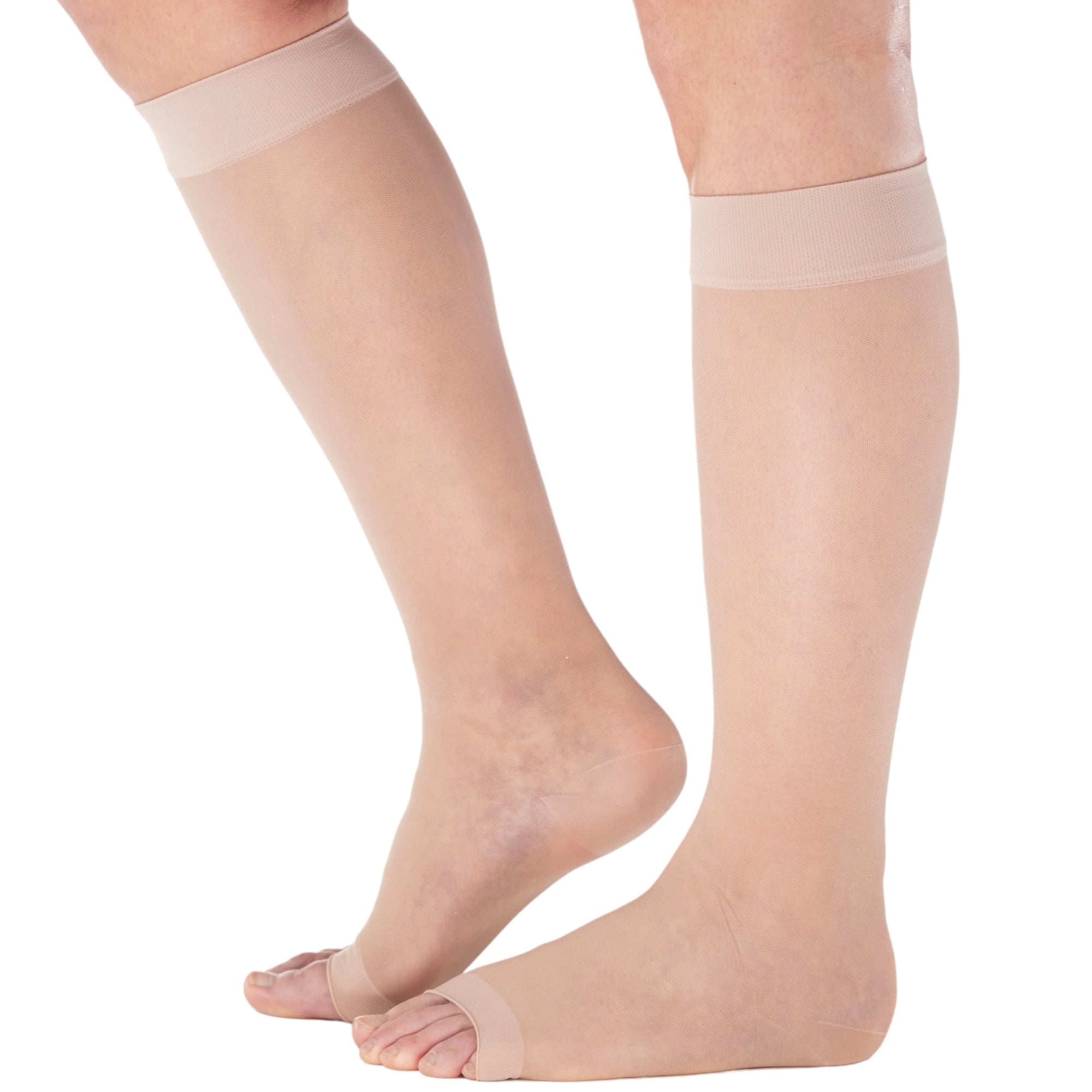 5XL Wide Calf Compression Socks for Women 15-20mmHg with Open Toe ...