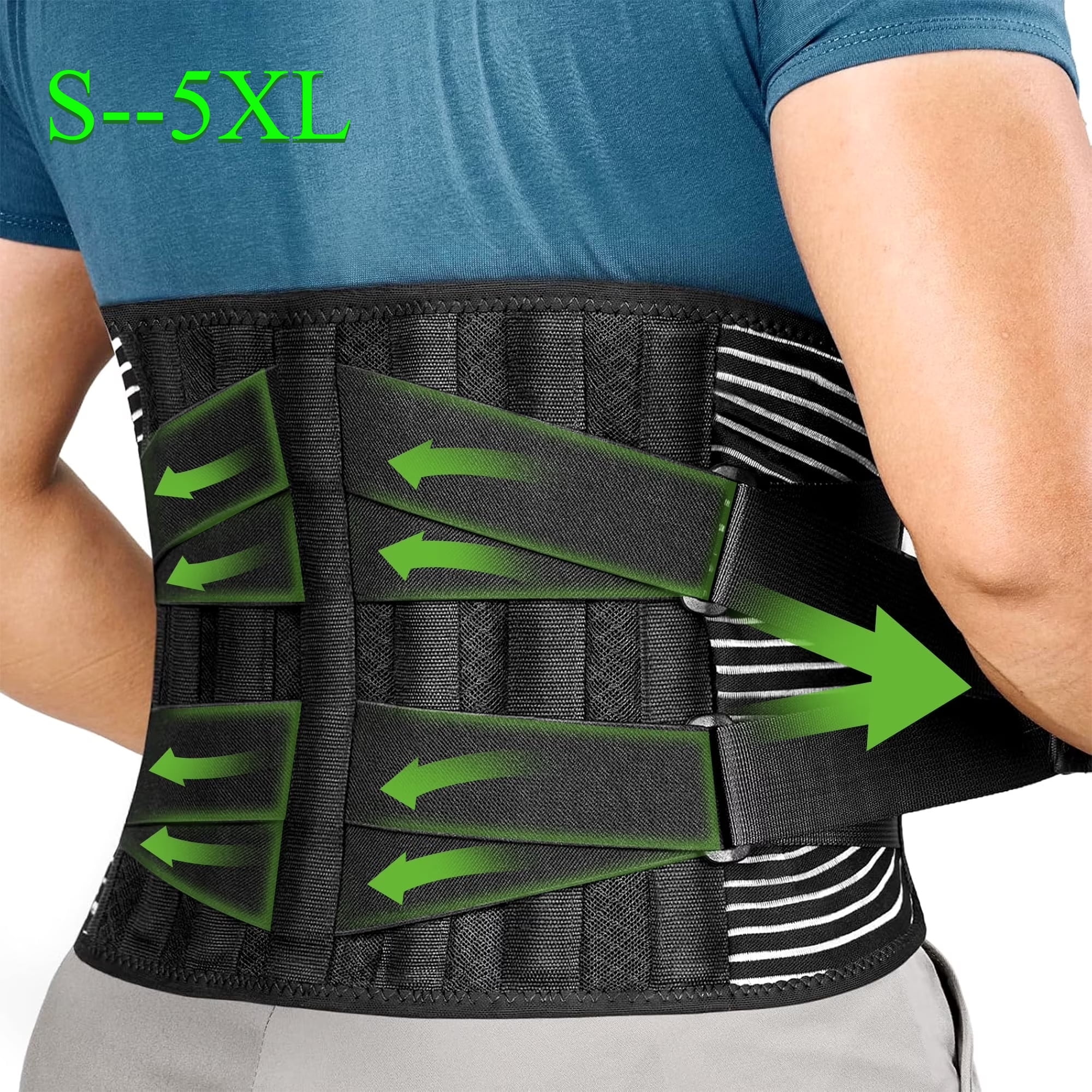 5XL oversize Back Braces for Lower Back Pain Relief, Breathable Back ...
