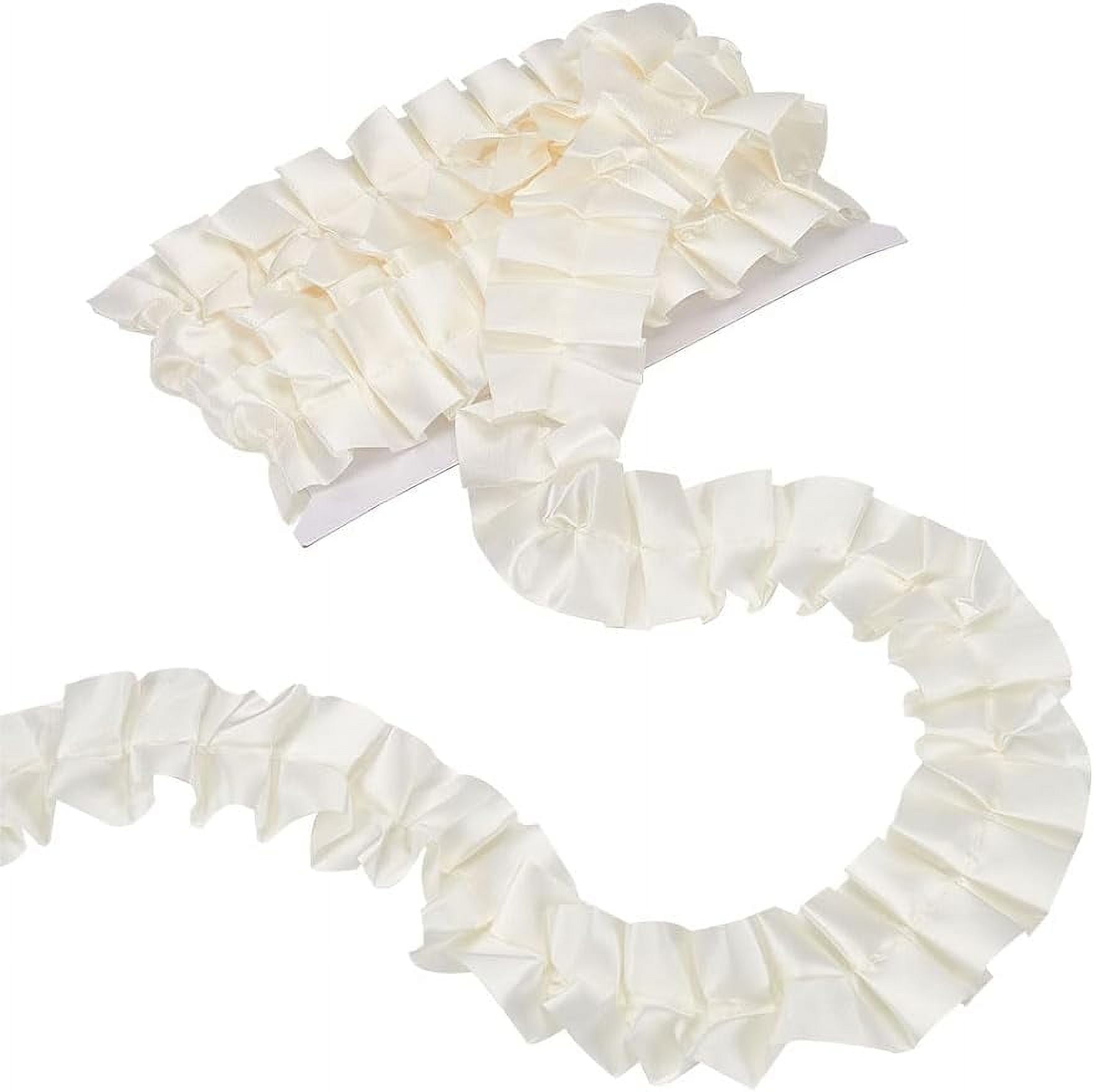 5Yards Beige Pleated Wavy Ribbon Ruffle Satin Ribbon Edging Trimmings ...