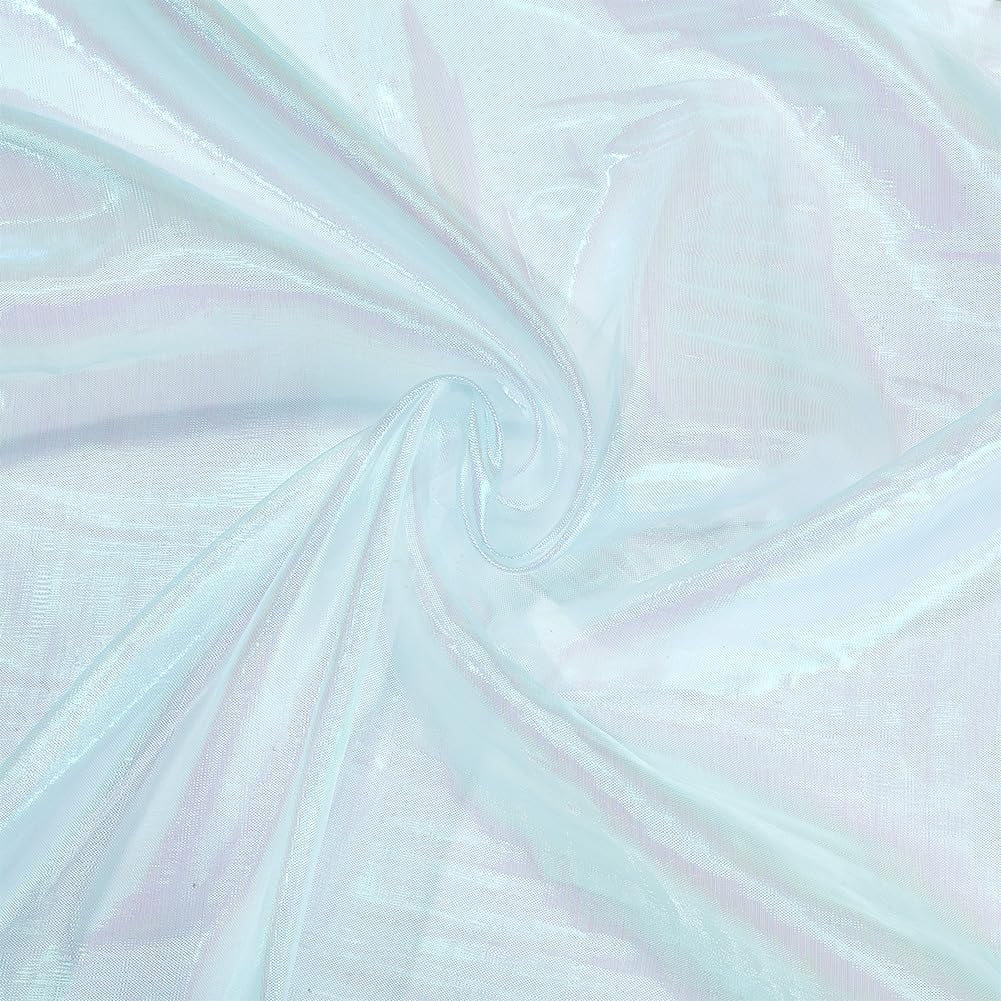 5Yards Blue Gradient Organza Lace Fabric Iridescent Holographic Gauze ...