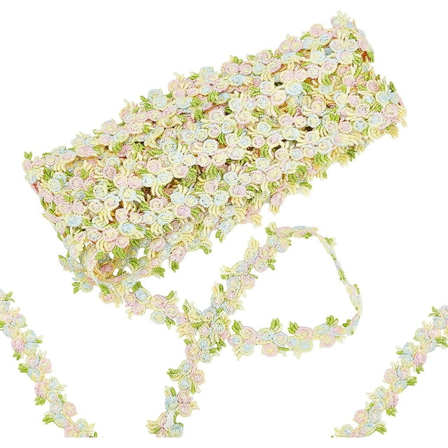 5Yards Flower Trim Ribbon Light Green Flower DIY Lace Applique Sewing ...